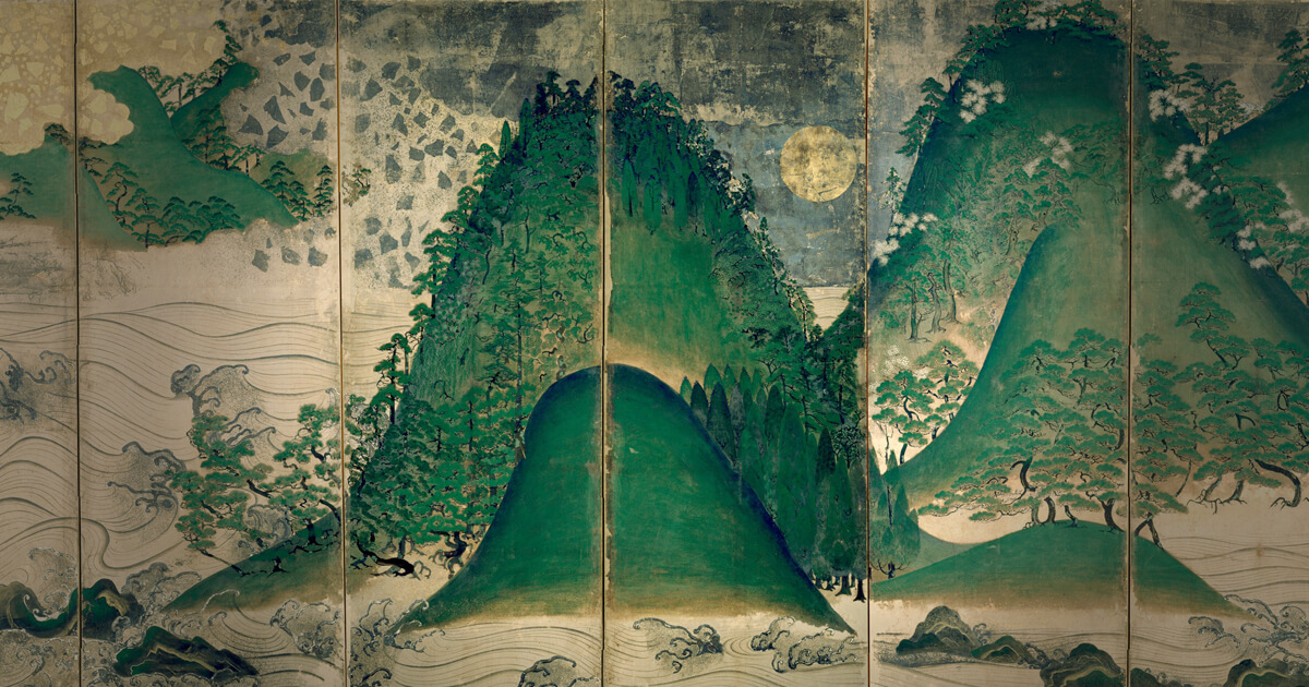 “Jitsugetsu Shiki Sansui-zu Byobu” (Sun and Moon Four Seasons Landscape ...